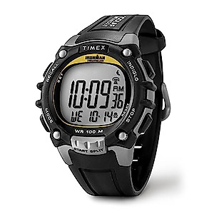Timex Men's T5E231 Ironman Classic 100 Black/Yellow Resin Strap Watch