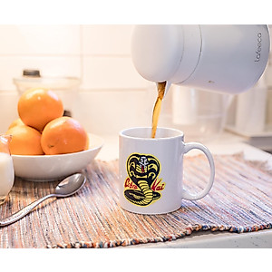 Surreal Entertainment Exclusive The Karate Kid Cobra Kai Logo Ceramic Coffee Mug | Official Martial Arts Movie Collectible | Novelty Drinkware For Home Kitchen Set | Holds 11 Ounces