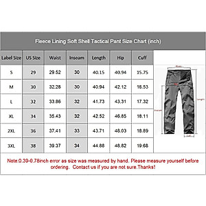 MAGCOMSEN Mens Snowboard Pants Fleece Lined Work Tactical Camping Ski Winter Pants for Men Gray