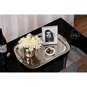 Elegant Serving Tray, Whiskey Tray Ideal for Bathroom Tray, Perfume Tray, Bar Tray, Coffee Table Tray and Vanity Tray - Stainless Steel Tray