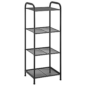 MAX Houser Storage Rack with Shelf,Industrial Style Extendable Plant Stand, Standing Shelf Units for Kitchen, Bathroom, Office,Living Room, Balcony, Kitchen (Charcoal Gray, 4 Tier)