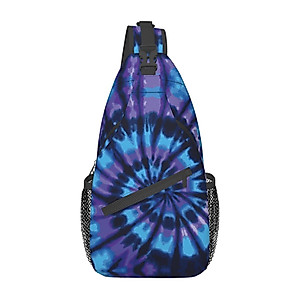 Yrebyou Tie Dye Sling Bag Hiking Travel Backpack Waterproof Adjustable Daypack Crossbody Shoulder Chest Bag For Women Men