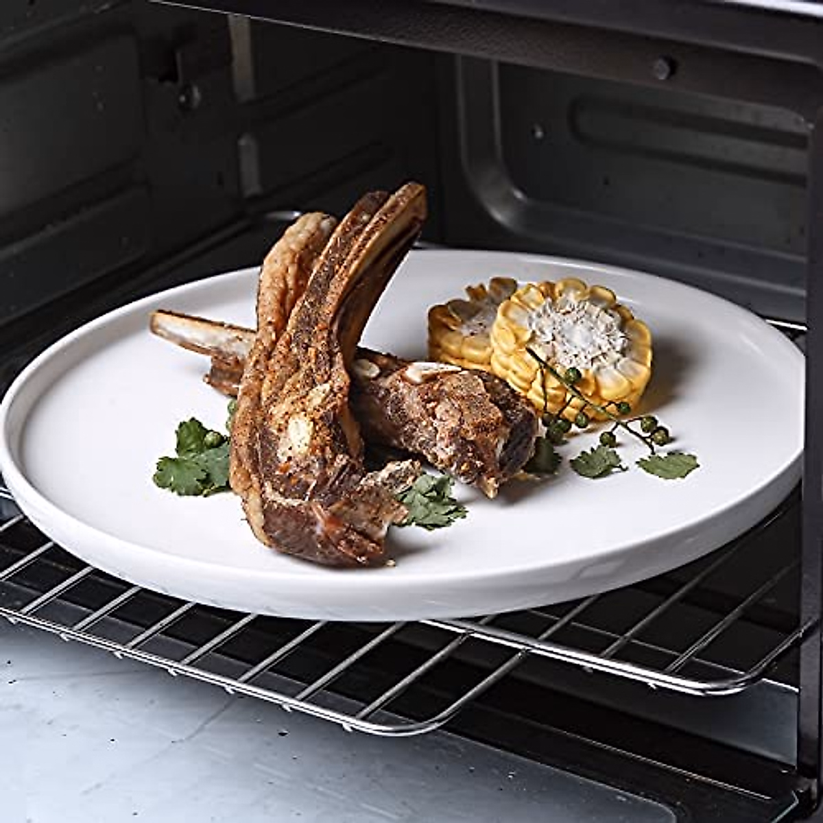 Ceramic Dinner Plates Set of 6, 9.8 Inch Ceramic Plates, Porcelain Round Dinner Plates, Plate Set-Dessert Salad Appetizer Pizza Pasta Round Kitchen Ceramic Serving Dishes, Salad Plates, White Plates