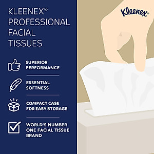 Kleenex Professional Facial Tissue for Business (03076), Flat Tissue Boxes, 12 Boxes / Convenience Case, 125 Tissues / Box, 1,500 Tissues / Case