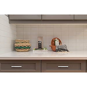 Ravinte 10 Pack 3 Inch Cabinet Pulls Brushed Nickel Sqaure Kitchen Cabinet Handles Silver Cabinet Hardware Stainless Steel Drawer Pulls 5 Inch Overall Length with Mounting Template