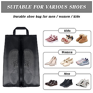 Moyad Shoe Bags for Travel Shoe Pouch with Zipper, Large Capacity Shoes Packing Bag Waterproof Shoes Storage Organizer for Men, Women - 1 Pack, Black