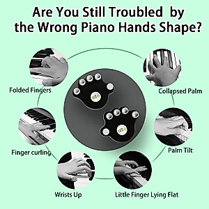 Moreup Piano Finger Trainers, Hand Grip Exerciser Ergonomic Training Finger Pressing Posture Correction Tool for Guitar Piano Trigger Finger Training Arthritis Therapy and Grip 2PCS/Set Black