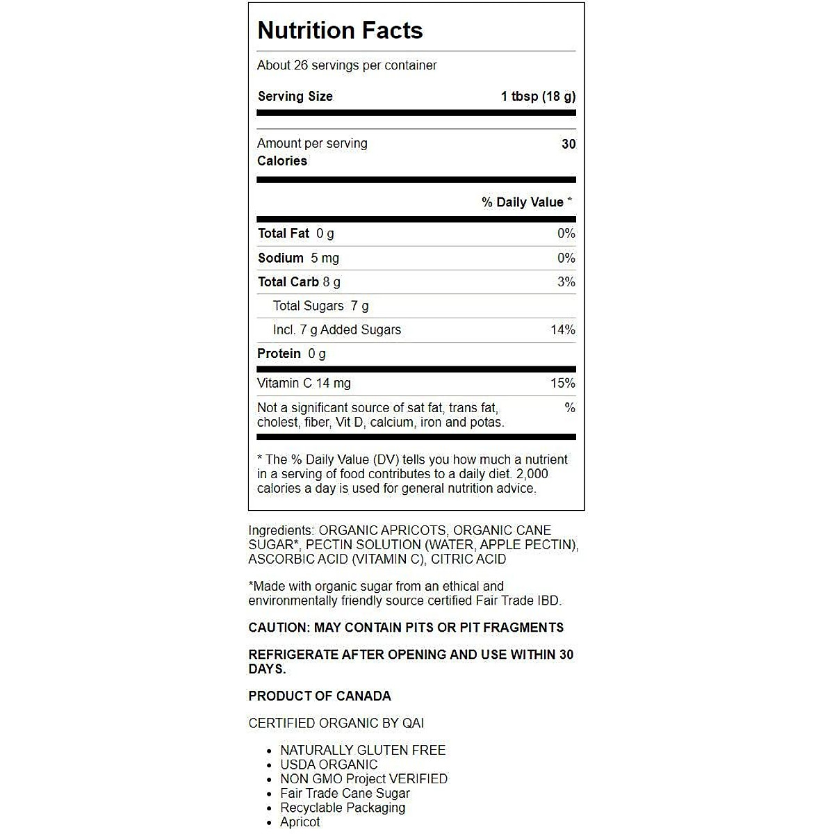 Crofter's Organic Family Size Premium Apricot Spread