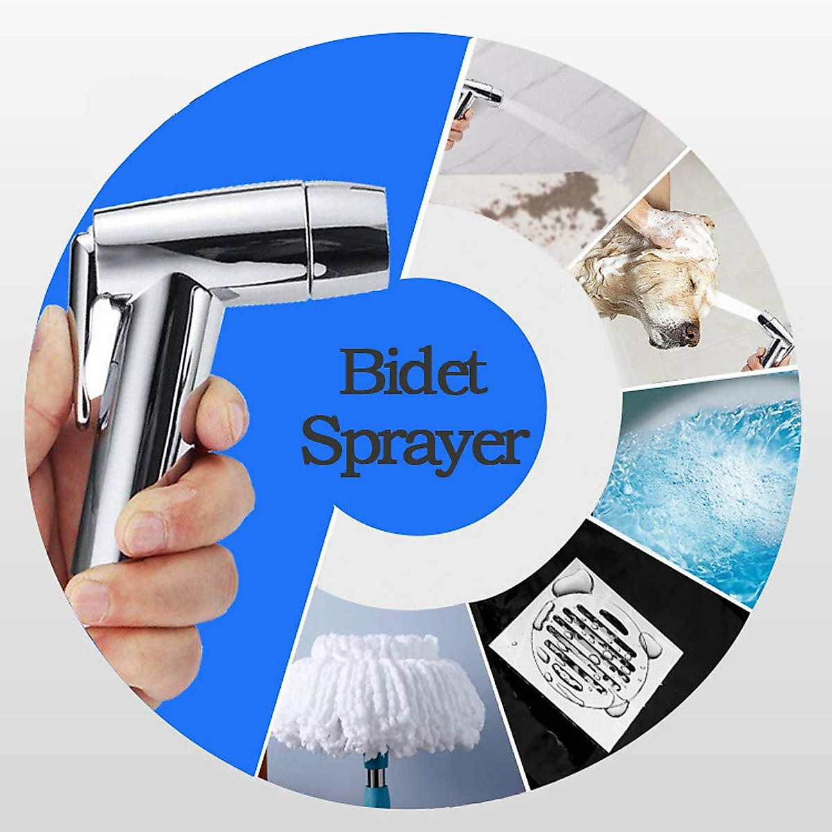 Handheld Bidet Sprayer for Toilet, Bidet Sprayer Shower Bathroom Water Spray Jet Spray Diaper Sprayer Feminine Hygiene Cleaning Premium Stainless Steel (Handheld Bidet Sprayer)