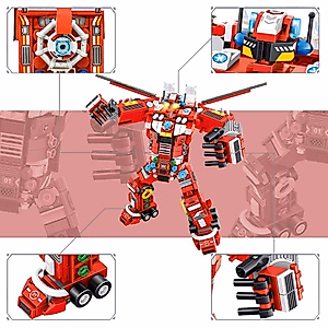 VATOS Robot Building Toys - 35 Models STEM Truck Construction Set for Boys Girls Age 6 7 8 9 10 11 12 Years Old (Red)