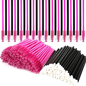 Teenitor 200 Pcs Mascara Wands, Lip Applicators Disposable Disposable Mascara Wands and Lip Wands Lip gloss Lipstick Tester Disposable Makeup Applicators Mascara Wands Hot Red