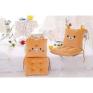 ChezMax Chair Cushion Plush Seat Cushion Back Cushion with Ties Thickened Desk Chair Pads Cartoon Waist Pillow Cushion Decor for Chair Car Office Patio Wheelchair Cartoon Bear