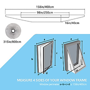 BJADE'S Window Seal Kit for Portable Air Conditioner Unit and Tumble Dryer,158Inch Seals with Zipper and Adhesive Fastener , White
