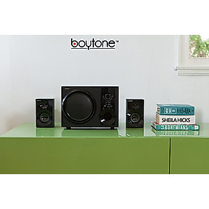 Boytone BT-210FD, Ultra Wireless Bluetooth Main unit, Powerful Sound with Powerful Bass System 30 watt, Excellent Quality Clear Sound & FM radio, with Remote Control Aux Port, SB/SD/ for Smartphone's , Tablets , Desktop Computers , Laptops ,Black Color