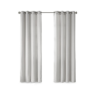 Madison Park Englewood 1-Panel Pack Window Curtain Dyed, Light Heathered Effect, Room Darkening, Grommet Top Easy to Hang, Fits up to 1.25" Diameter Rod, 50"x95" Grey