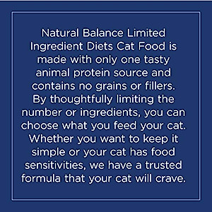 Natural Balance Limited Ingredient Diet Salmon & Chickpea Indoor Adult Cat Grain-Free Dry Cat Food 10-lb. Bag