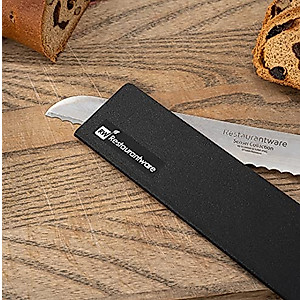 Restaurantware Sensei 12 x 2 Inch Knife Sleeve, 1 BPA-Free Knife Protector - Fits Chef Knife, Felt Lining, Black Plastic Knife Blade Guard, Durable, Cut-Proof