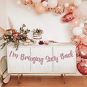 60th Birthday Banner Decorations I'm Bringing Sixty Back Banner Rose Gold Sixty Birthday Party Supplies for Women