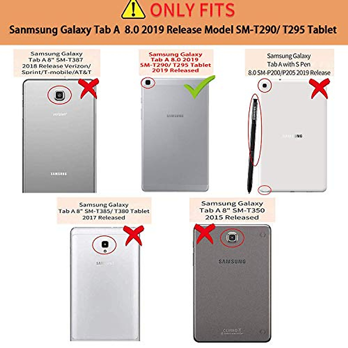 Galaxy Tab A 8.0 2019 Case,T290 T295 Cover, Dteck Multi-Angle Viewing Stand Flip Shell Wallet Case for Samsung Galaxy Tab A 8.0 inch 2019 Released Model SM-T290 / SM-T295 / SM-T297, Twinkle Butterfly