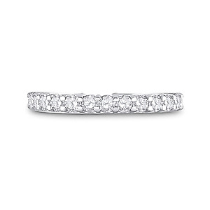 The Diamond Deal 14kt White Gold Womens Round Diamond Single Row Band Ring 1/2 Cttw