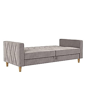 CosmoLiving by Cosmopolitan Liberty Futon with Storage, Light Gray