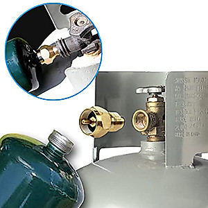 MENSI One Pound Tank Propane Refill Adapter for Small cylinders 100% Solid Brass with Flow Safety Protection