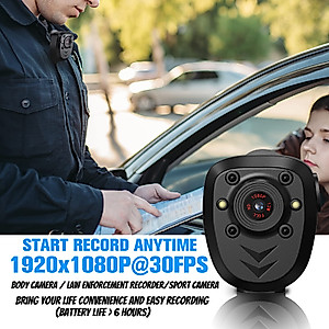 KSADBOSSBO Body Camera with 1080P Recording Spy Hidden Wireless Cam Built-in 64GB Card 1080P Police Recorder Security Cam with Night Vision Dash Cam for Home/Outdoor/Law Enforcement/Cop Guard (64G)