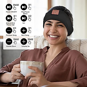 BULYPAZY 2pcs Sleep Headphones Bluetooth Headband, Wireless Headphones with Ultra-Thin Speakers Perfect for Side Sleepers, Insomniac, Sleeping, Nap, Travel, Meditation（Black&Grey）