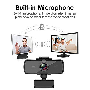 Wisoqu 1080P Business Webcam with Noise Cancelling Microphone, 3.26mm Focal Length 110° Wide Angle Lens HDMI USB PTZ Camera for Video Calls Conference, for Win7/Win8/Win10, for iOS OS/Vista/Linux