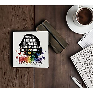 Feminist Wood Plaque Gift, Women Belong In All Places Where Decisions Are Being Made, Plaque with Wooden Stand, Wood Sign Plaque Gift, Ruth Bader Ginsburg, RBG Woman's Rights