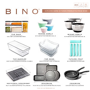 BINO 5-Slot Silverware Organizer for Drawer | Plastic Utensil Organizer for Kitchen Drawers | Silverware Tray for Drawer Organization | Utensil Kitchen Drawer Organizer w/ Grip Lining (Light Grey)