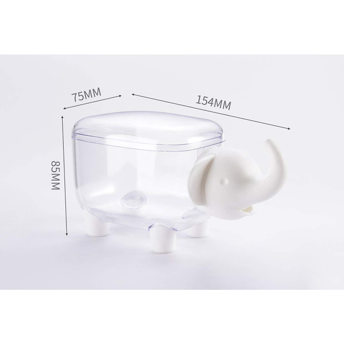 Creative Dustproof Storage Box for Office Stationery, Toothpicks, Cotton Swabs, etc. (Elephant) (Black and White)