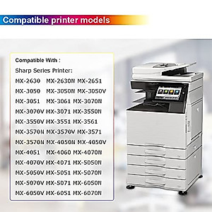 CHENPHON MX-61NT MX61NT Toner Cartridge Replacement for Sharp MX-61NTBA MX-61NTCA MX-61NTMA MX-61NTYA use in Sharp MX-2651 MX-3051 MX-3071 MX-3551 MX-3571 MX-4051 MX-4071 Printer [KCMY-4Pack]