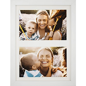 BD ART 7x9-Inch - 2 Openings White Collage Picture Frame with Mat for 2 Photos 4x6-Inch