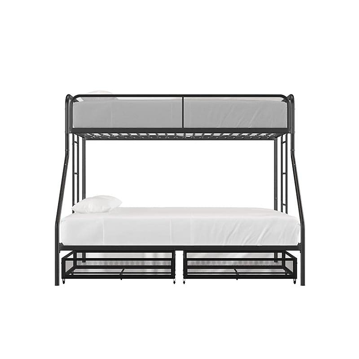 DHP Joslin Twin/Full Bed with Storage, Black Metal Bunk