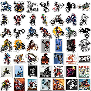 50Pcs Motocross Stickers for Water Bottles Vinyl Dirt Motobike Stickers for Kids Teens Waterproof Motorcycle Stickers Decals for Laptop Scrapbooking Journaling Dirt Bike Stickers