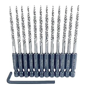 FTG USA Countersink Drill Bit Set 3 Pc #6 (9/64") Wood Countersink Drill Bit Pack Same Size Set with 12 Replacement Bits #6 (9/64") Tapered Countersink Bit, with 1 Hex Wrench,