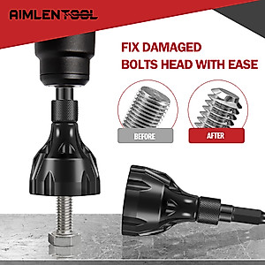 AIMLENTOOL Deburring External Chamfer Tool, YG8 Carbide Blade, Deburring Drill Bit, Remove Burr Tools with Quick Release Shank, Repair Tools for Damaged Bolts Fits for 1/8"- 3/4" (3mm-19mm)