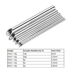 Stainless Steel Piercing Receiver Needle Receiving Tube Body Jewelry Holding Piercing Tool (8mm)