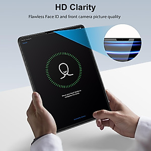 2+2 Pack SPARIN Screen Protector for iPad Pro 12.9 (2022/2021/2020) + Camera Lens Protector, Tempered Glass for iPad Pro 12.9 inch 6th/5th/4th Generation, Support Apple Pencil & Case Friendly