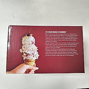 Gdrtwwh Ice Cream Attachment for Kitchenaid Stand Mixer,Ice Cream & Sorbet Gelato Maker,Fits Kitchenaid 4.5-5Qt Stand Mixer and 5-6-7Qt Bowl-Lift(Dishwasher Safe)