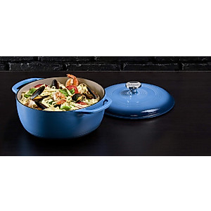 Lodge EC6D33 Enameled Cast Iron Dutch Oven, 6-Quart, Blue
