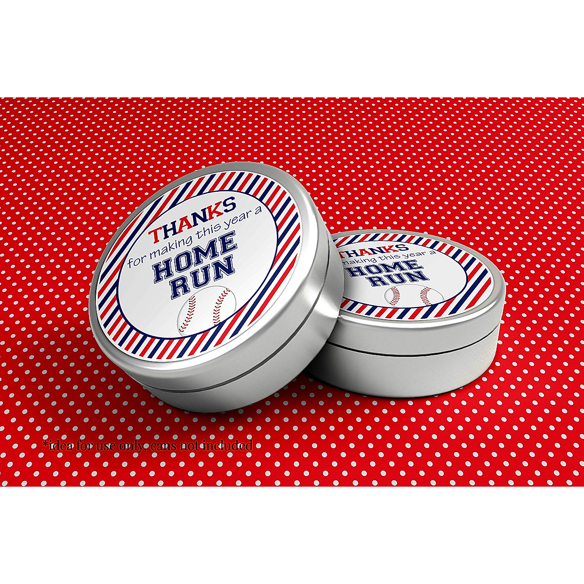 Baseball Home Run Sports Themed Teacher Appreciation Thank You Sticker Labels, 40 2" Party Circle Stickers by AmandaCreation, Great for Envelope Seals & Gift Bags