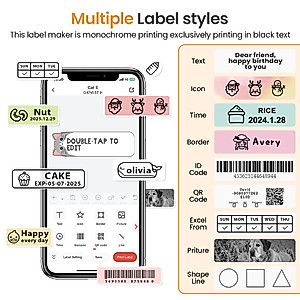 Phomemo Label Maker Machine with Tape, D35 Wireless Bluetooth Labels Maker Portable Mini Label Printer, Easy to Use with Smartphone Small Sticker Labeler Multiple Templates for Home Office organizing