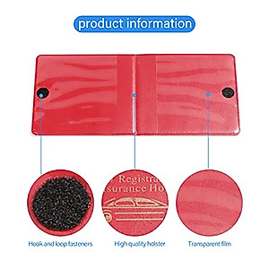 VAGURFO 2 Pack Car Insurance and Registration Card Holder,Glove Box Important Document Organizer,Premium Wallets for Essential Car Important Automobile Documents,Car Accessories for Men & Women (Red)