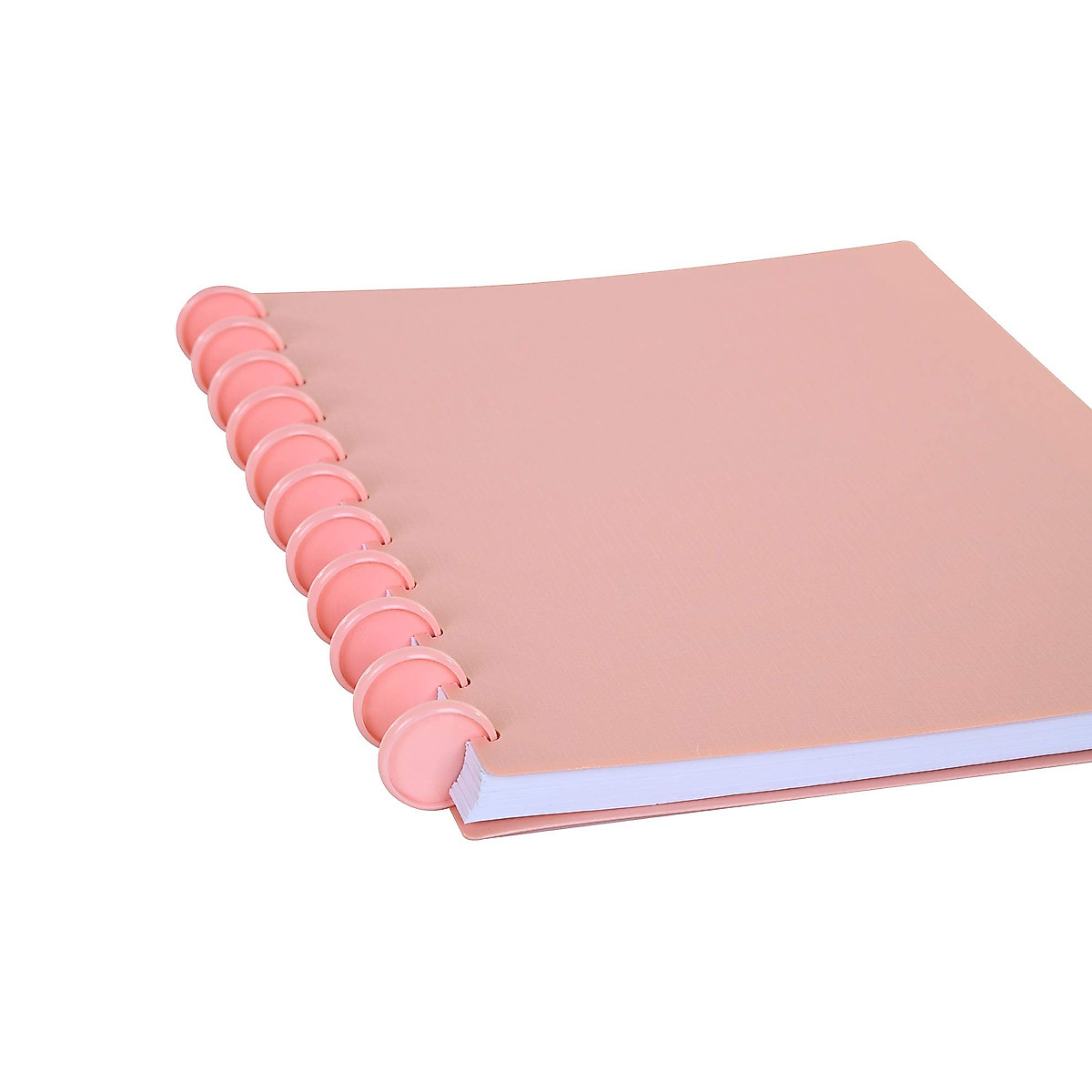 Talia Discbound Notebooks, Planner, Customizable, (Salmon w/Salmon Discs, Letter (8.5in x 11in))