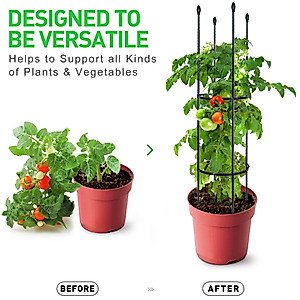 Garden Trellis 4 Pack 60&quot; Tomato CageTall Plant Support Climbing Vines Flowers Stands,Plant Cages &amp; Supports for Vines Crop Vegetable, Flowers,Potted Plants,with 60pcs Plant Clips