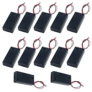 Semetall AA Battery Case On/Off Switch 12Pack 2 x 1.5V AA Battery Holder with Switch and Cap,AA Battery Storage Box with Leads and Switch