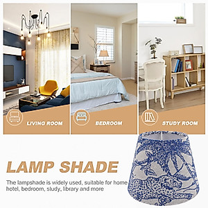 Beaupretty Lamp Shades Clip on Lamp Shade Small Lamp Shade Embroidery Fabric Lamp Cover Tabletop Drum Lampshade for Floor Table Lamp Blue Floor Lamp Shade Replacement Small Lamp Shades