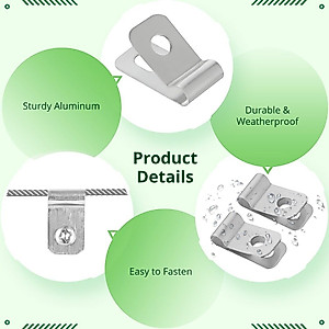 yeesport 100 PCS Fence Wire Clamps, Fence Wire Clips with Screws, Aluminum Fence Mounting Clips for 12 to 16 Gauge Welded Wires, Cord Clamps, Wire Clips for Wood, Metal, or Vinyl Fences